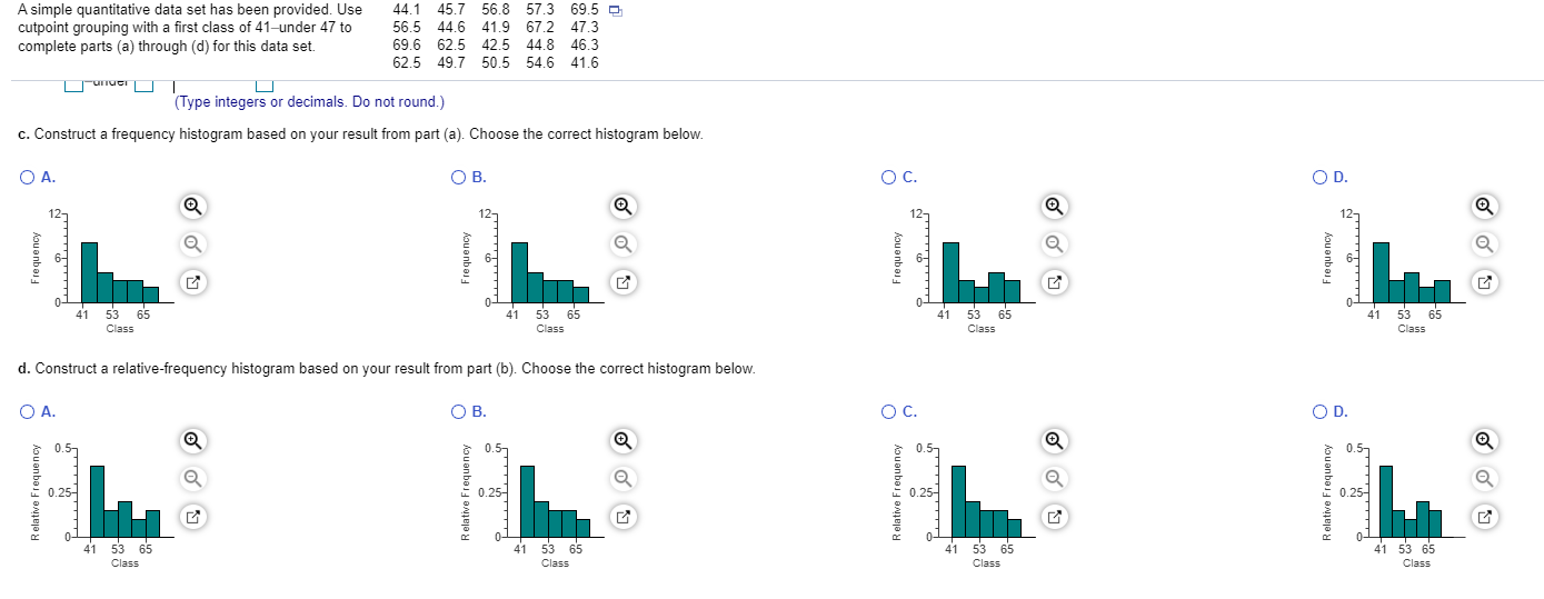 Solved A simple quantitative data set has been provided. Use | Chegg.com