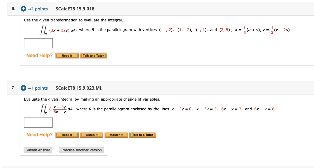 Solved Use The Given Transformation To Evaluate The Chegg