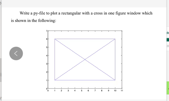 Solved Write a py-file to plot a rectangular with a cross in | Chegg.com