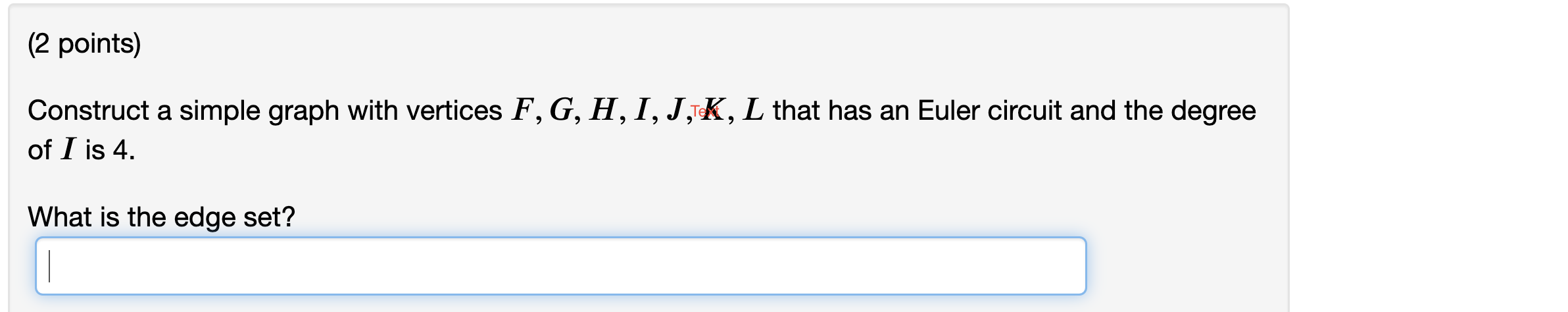 Solved (2 points) > Construct a simple graph with vertices | Chegg.com