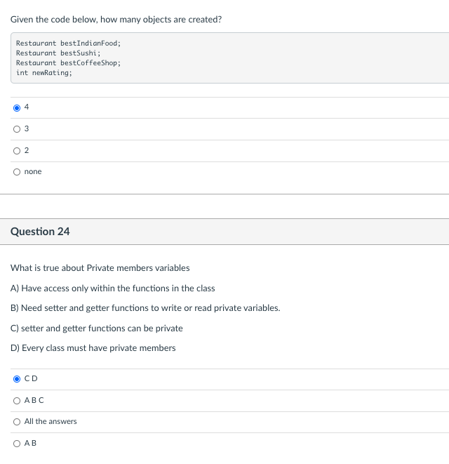 Solved Given the code below, how many objects are created? | Chegg.com