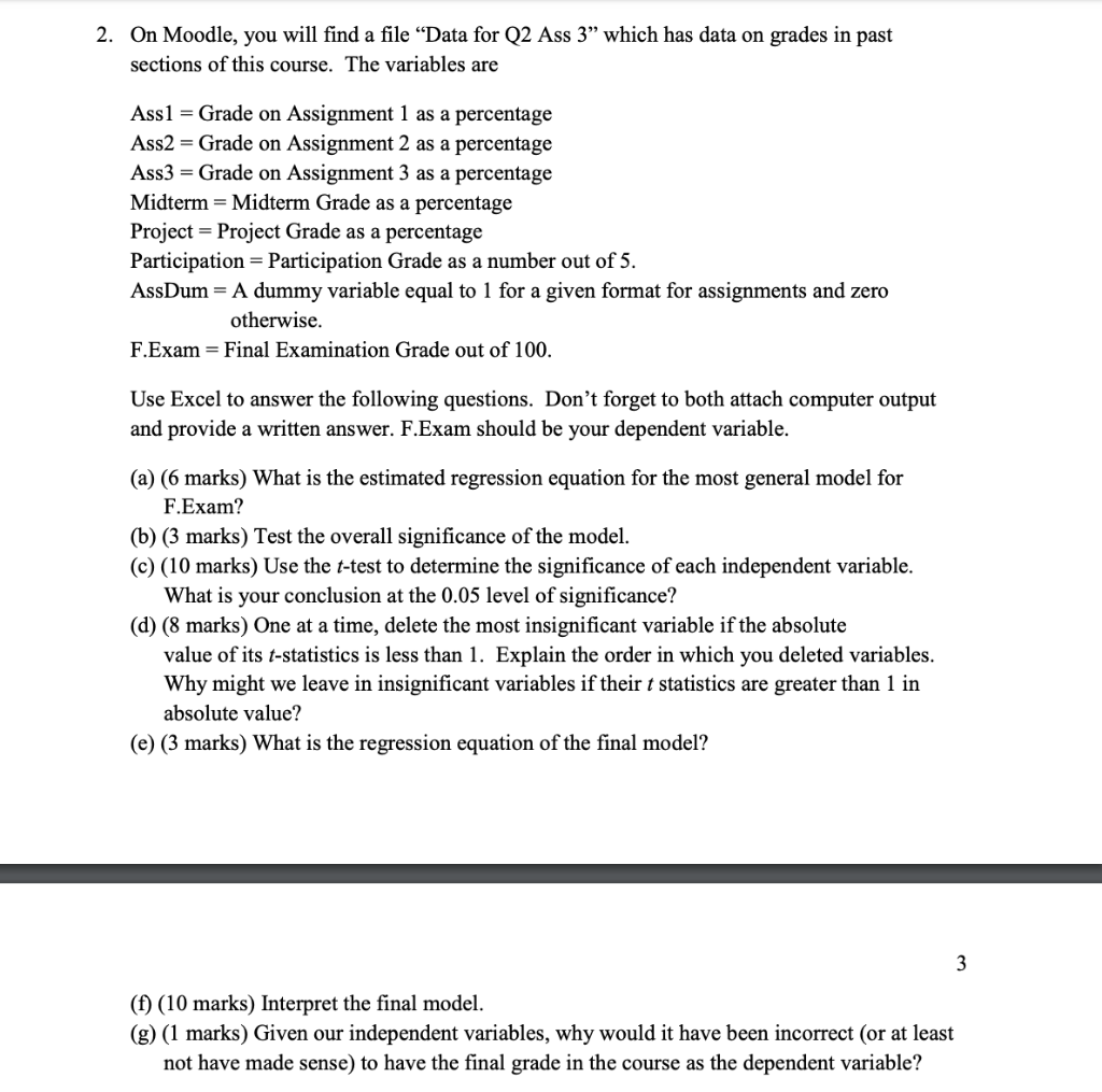 Data for Q2 Ass 3 Home Insert Page Layout Formulas | Chegg.com