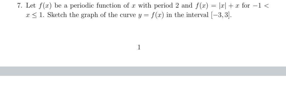 Solved 7. Let f(x) be a periodic function of x with period 2 | Chegg.com
