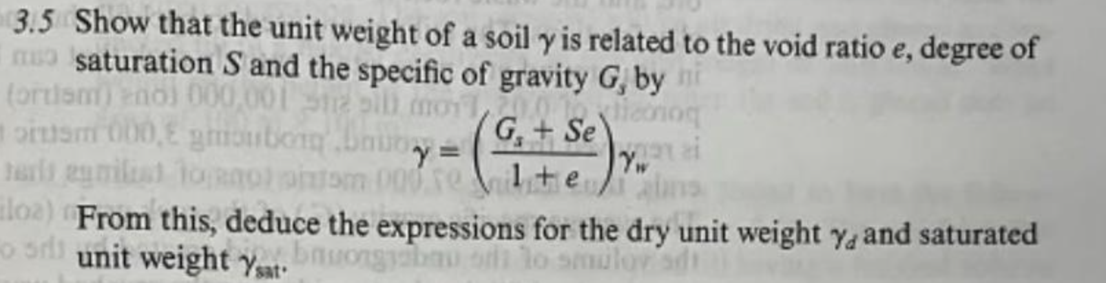 Solved 3.5 Show that the unit weight of a soil γ is related | Chegg.com
