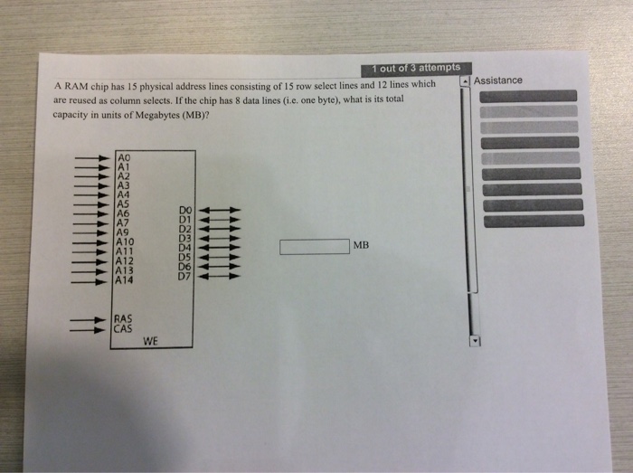 Solved out of 3 attempts Given the partial nMOS RAM memory | Chegg.com