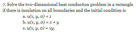 7. Solve the two-dimensional heat conduction problem | Chegg.com