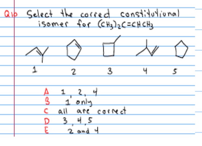 Solved Select the correct constitutional isomer for | Chegg.com