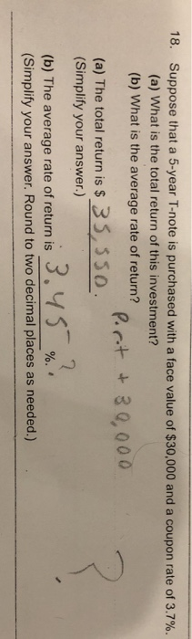 Solved 18, suppose that a 5-year T-note is purchased with a | Chegg.com