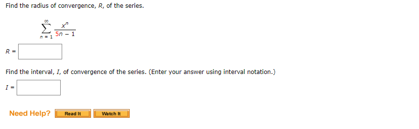 Solved Find the radius of convergence, R, of the series. | Chegg.com