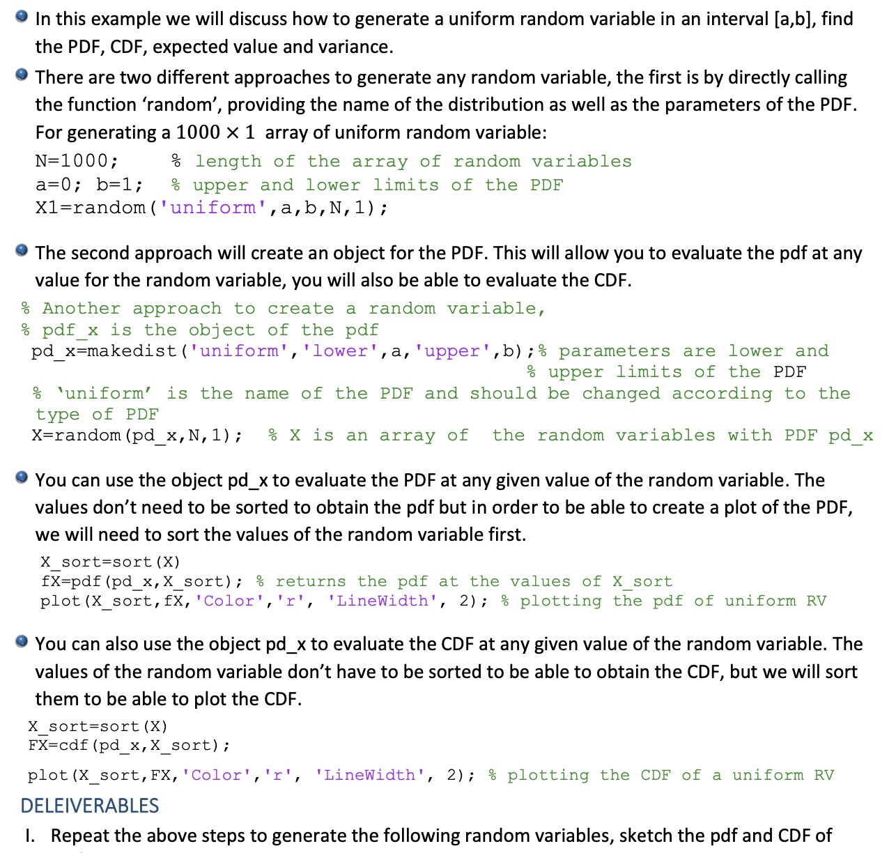 Solved In this example we will discuss how to generate a | Chegg.com