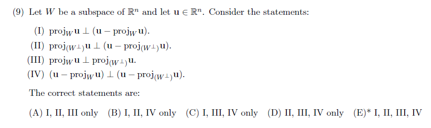 Solved (9) Let W be a subspace of Rn and let uinRn. | Chegg.com Solved (9) Let W be a subspace of Rn and let uinRn. | Chegg.com