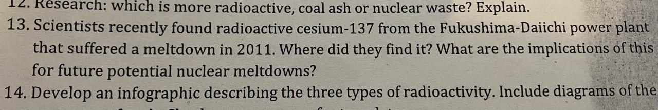 Solved Research: which is more radioactive, coal ash or | Chegg.com