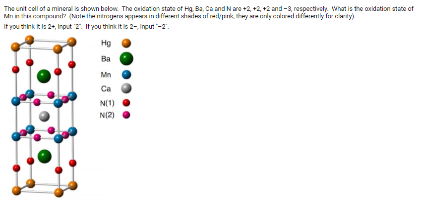 Solved The unit cell of a mineral is shown below. The | Chegg.com