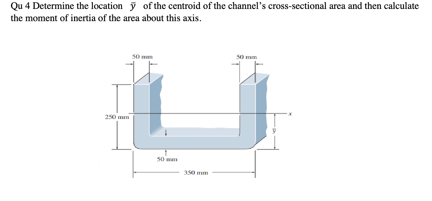 Solved Qu 4 ﻿Determine the location ?bar (y) ﻿of the | Chegg.com