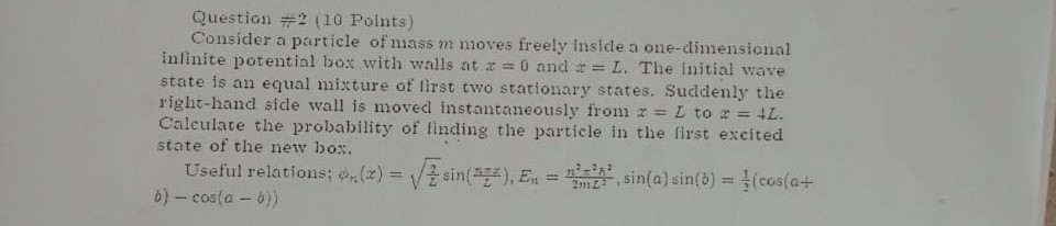Solved Question #2 (10 Polnts) Consicler a particle of mass | Chegg.com