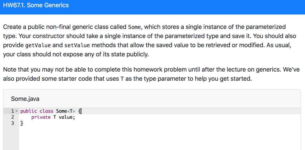 Solved Hw671 Some Generics Create A Public Non Final