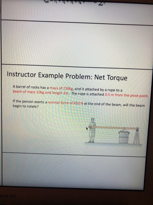 Solved net Instructor Example Problem: Net Torque A barrel | Chegg.com