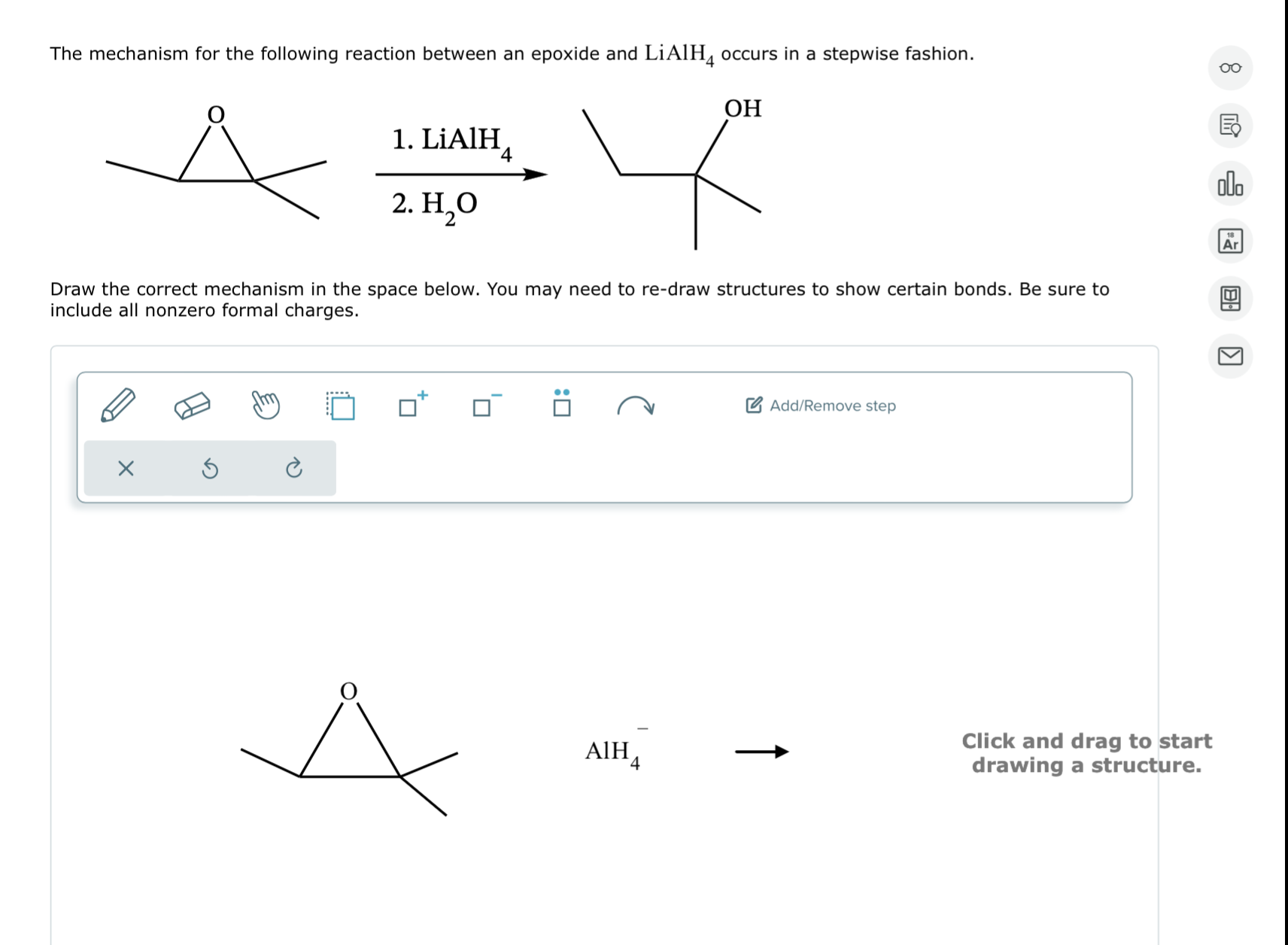 Solved The mechanism for the following reaction between an | Chegg.com