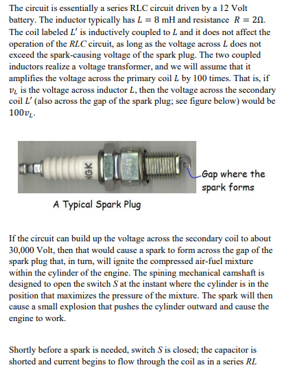 Solved Mini Project: Gas-Engine Ignition Circuit The | Chegg.com