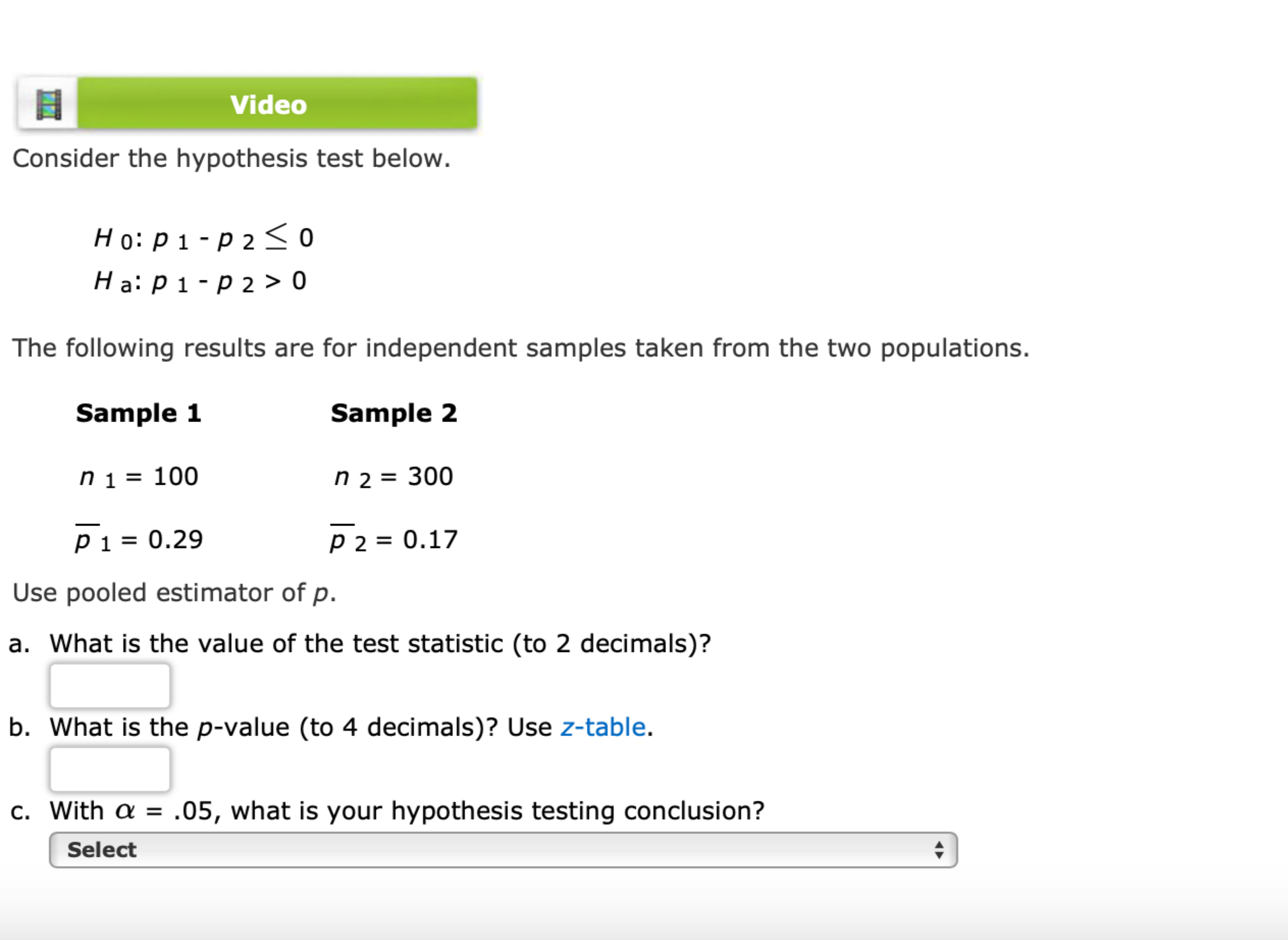 Solved Consider the hypothesis test | Chegg.com