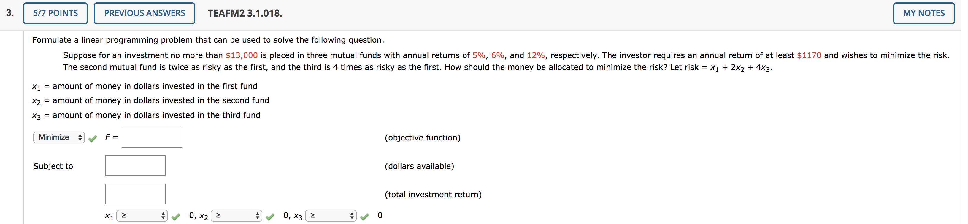 Solved 6.25/9 POINTS PREVIOUS ANSWERS TEAFM2 3.1.0 MY NOTES | Chegg.com