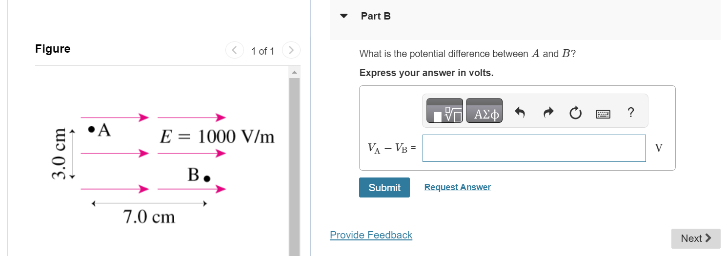 Solved Part BFigureWhat is the potential difference between | Chegg.com