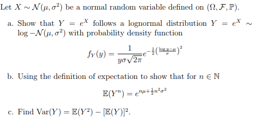 Solved Let X ~N(μ, σ2) be a normal random variable defined | Chegg.com