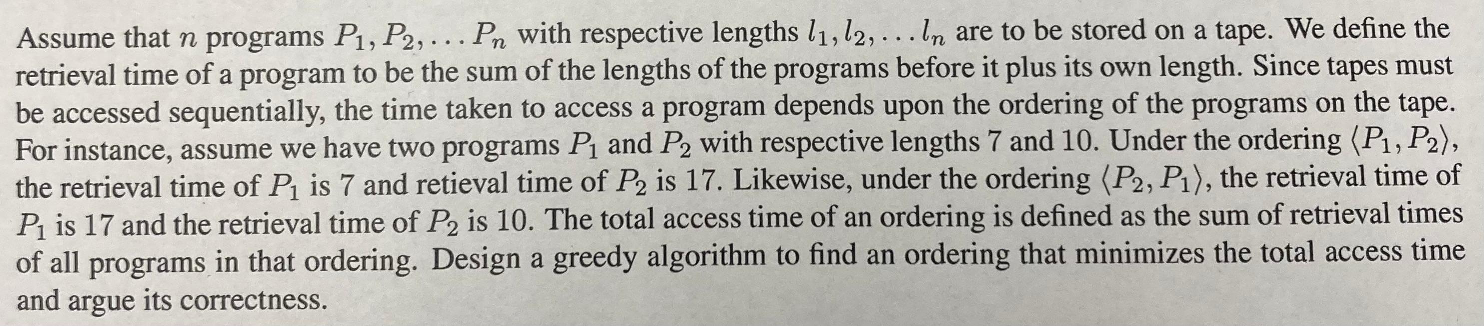 Solved Assume that n programs P1,P2,…Pn with respective | Chegg.com