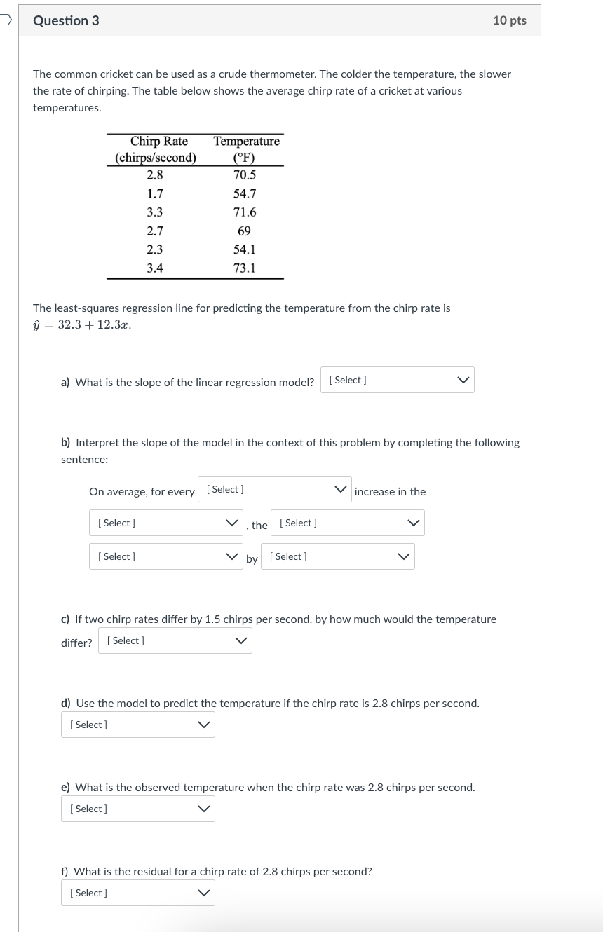 Solved The common cricket can be used as a crude | Chegg.com