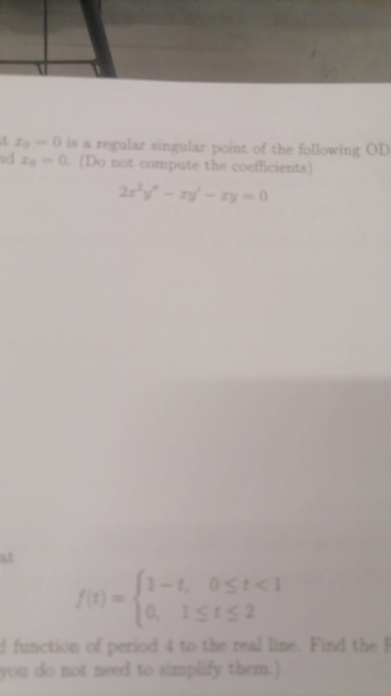 Solved x0=0 is a regular singular point of the following OI | Chegg.com