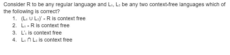 Solved Consider R ﻿to be any regular language and L1,L2 ﻿be | Chegg.com