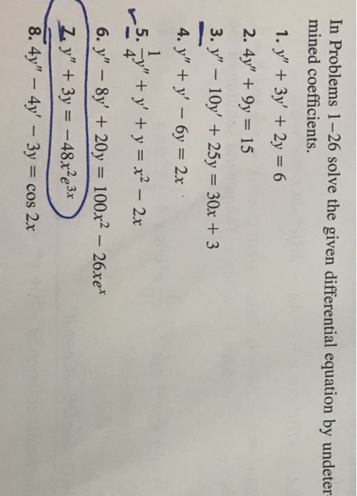 Solved In Problems 1-26 solve the given differential | Chegg.com
