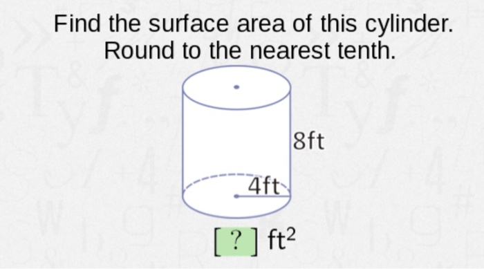 Solved Find the surface area of this cylinder. Round to the | Chegg.com