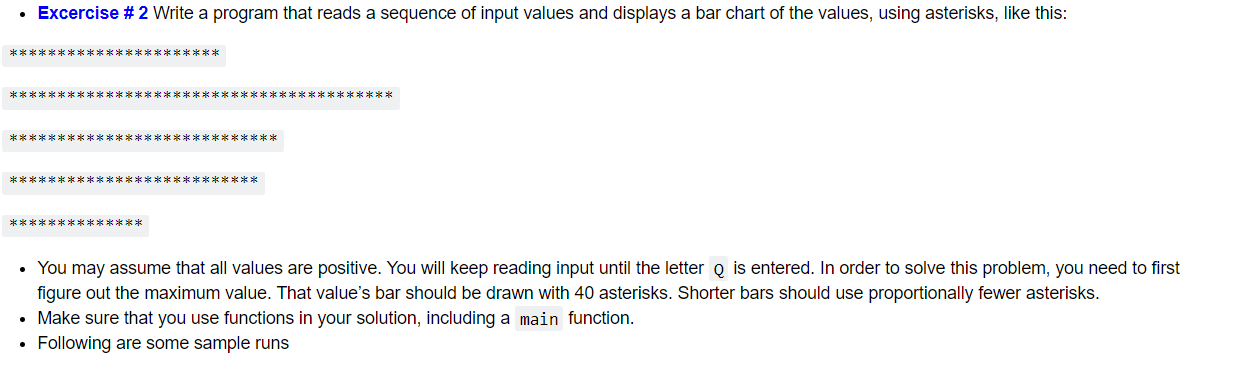 Solved Excercise #2 Write a program that reads a sequence of | Chegg.com