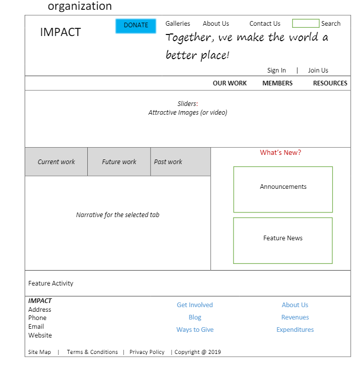 Solved Design a basic wireframe for a website using HTML, | Chegg.com