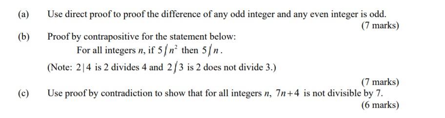 Solved (a) (b) Use direct proof to proof the difference of | Chegg.com