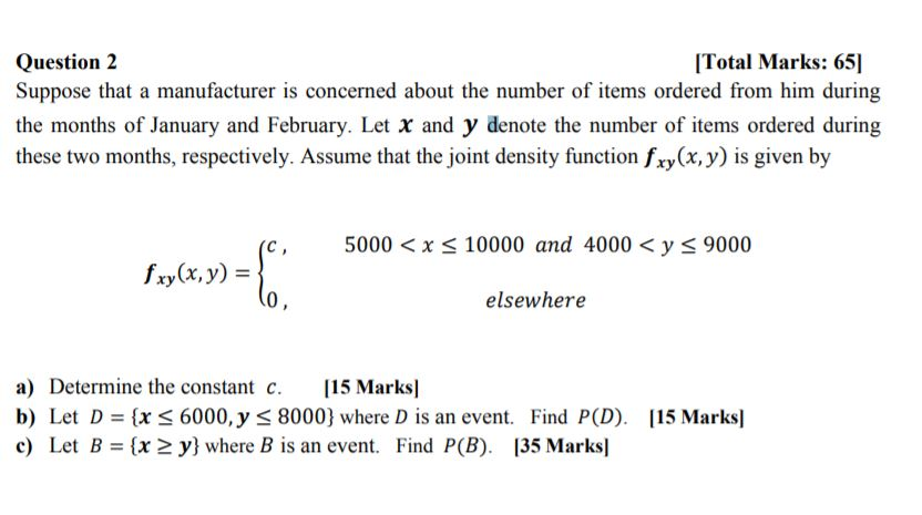 Solved Question 2 [Total Marks: 65] Suppose that a | Chegg.com