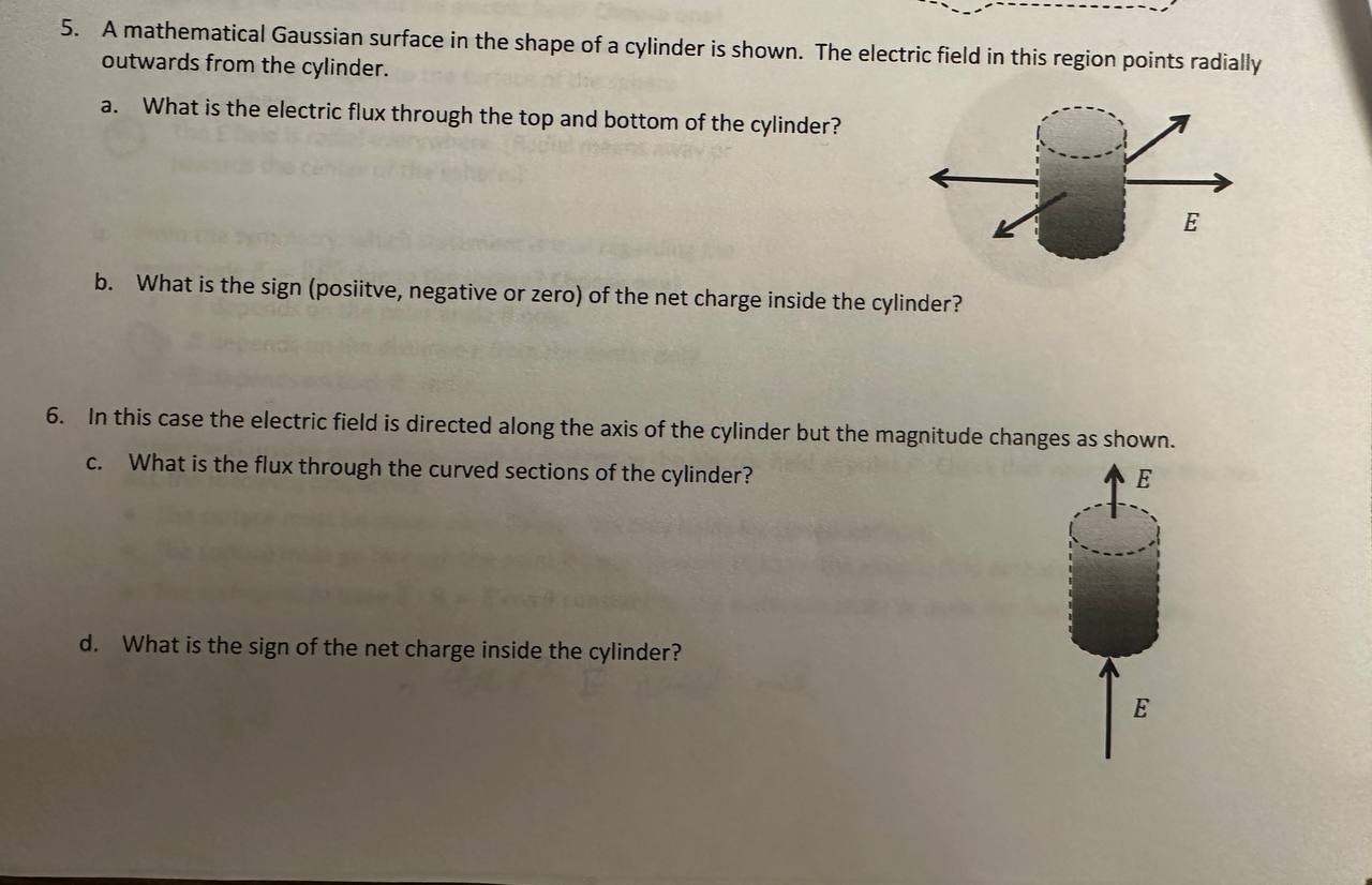 Solved 5. A mathematical Gaussian surface in the shape of a | Chegg.com