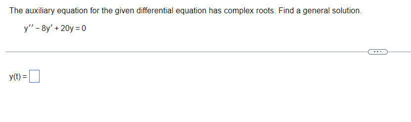 Solved The auxiliary equation for the given differential | Chegg.com