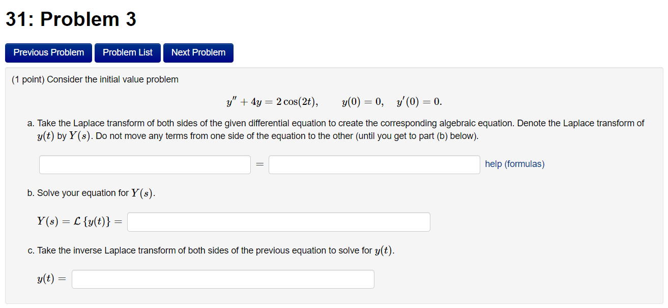 Solved 31: Problem 3 Previous Problem Problem List Next | Chegg.com