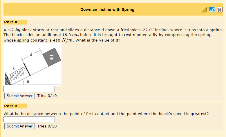 Solved A 4.7 kg block starts at rest and slides a distance d | Chegg.com
