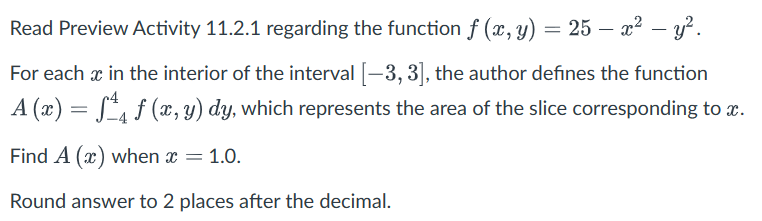 Solved Read Preview Activity 11.2.1 regarding the function | Chegg.com