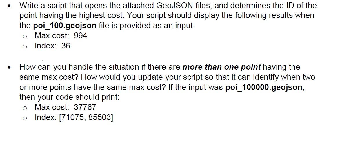Solved Write a script that opens the attached GeoJSON files, | Chegg.com