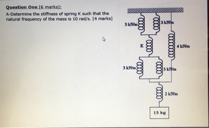 Solved A-Determine the stiffness of spring K such that the | Chegg.com