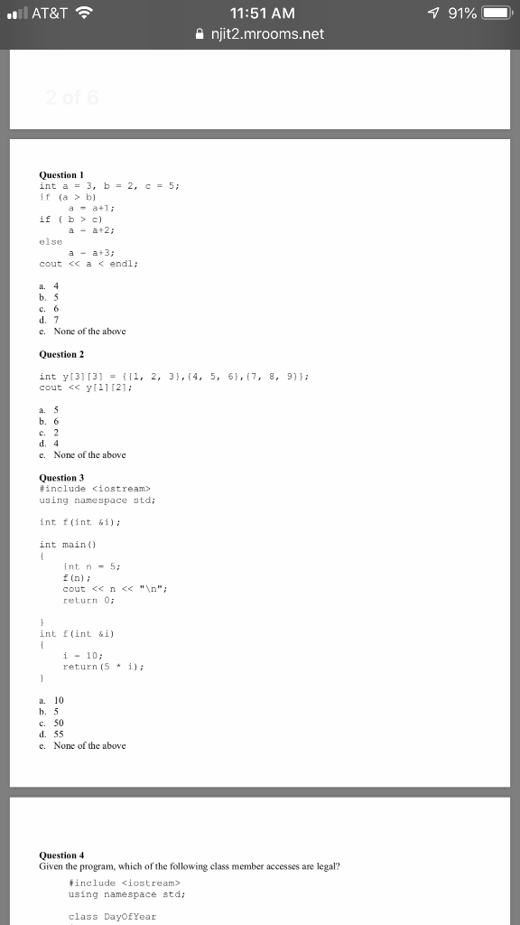 Solved 11:51 AM njit2.mrooms.net 91 % AT&T Question I | Chegg.com
