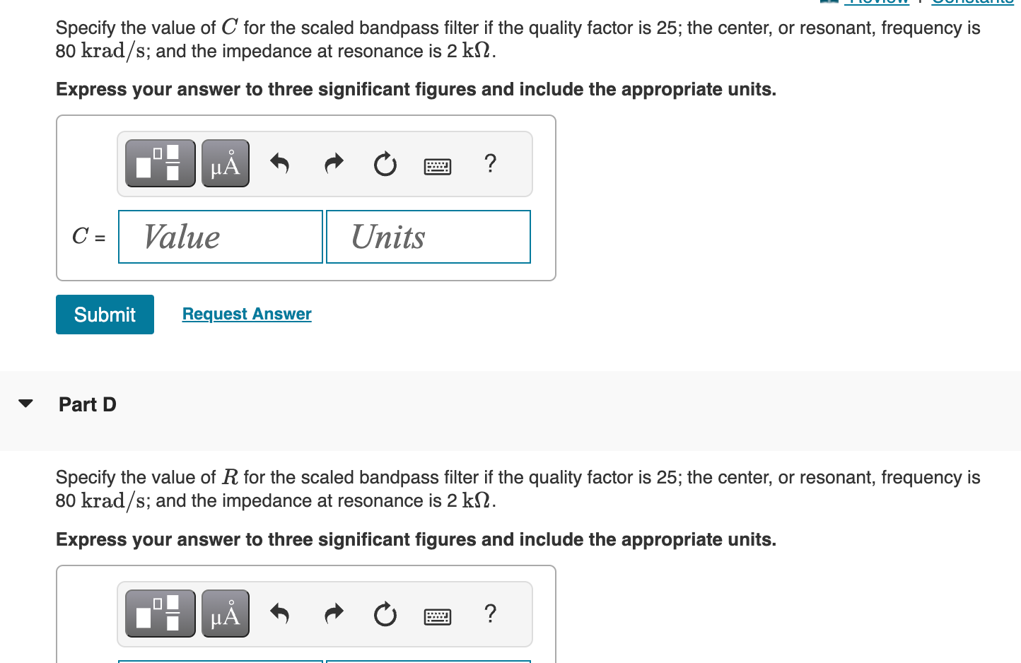 Solved Consider the prototype passive bandpass filter in | Chegg.com
