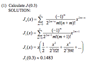 Solved (1) Calculate J1(0.3) SOLUTION: | Chegg.com