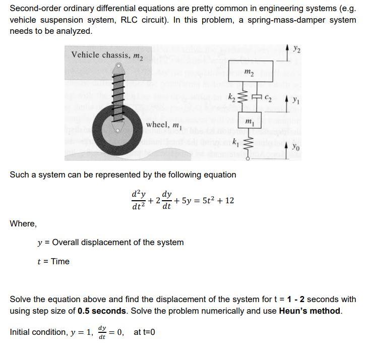 Solved Second-order ordinary differential equations are | Chegg.com