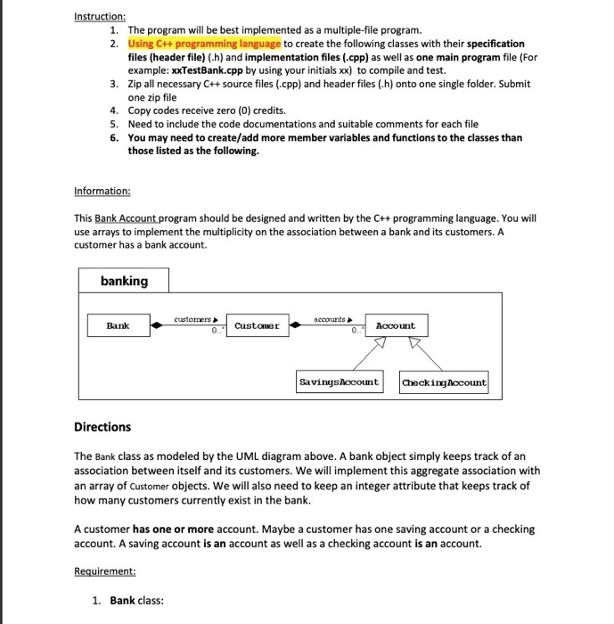 Instruction: 1. The program will be best implemented | Chegg.com