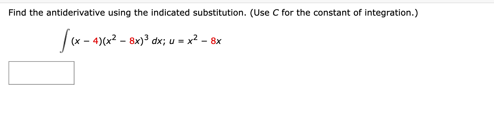 Solved Find the antiderivative using the indicated | Chegg.com